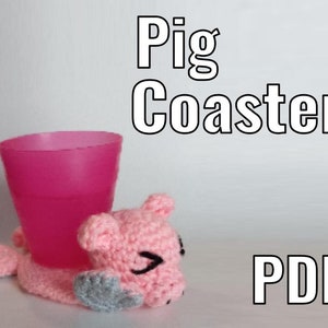 Crochet Pig Coaster Pattern Animal Coaster - Etsy