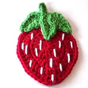 Crochet Strawberry Coaster Pattern - PDF - Etsy