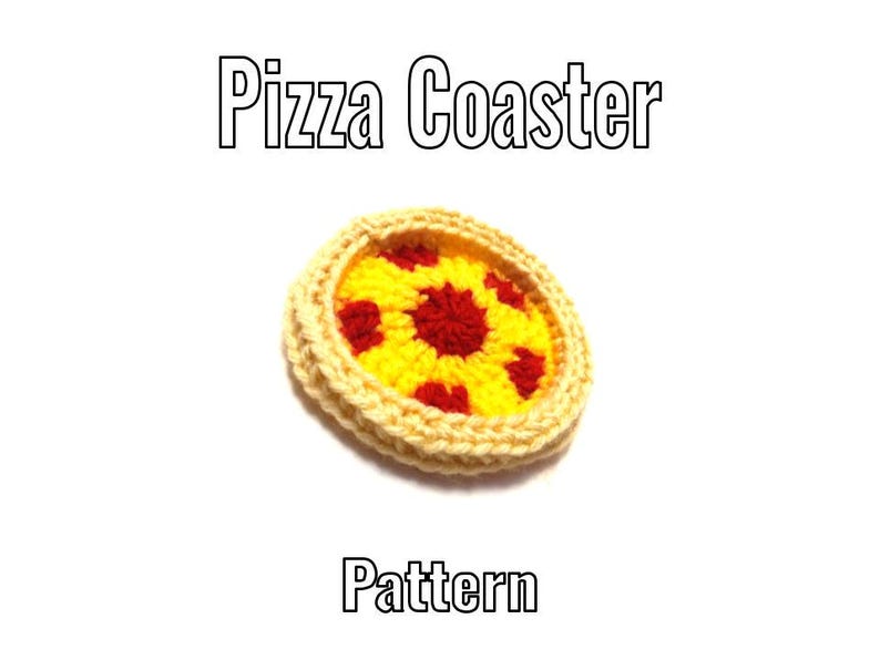 No Sew - Crochet Pizza Coaster Pattern - PDF Only - Etsy