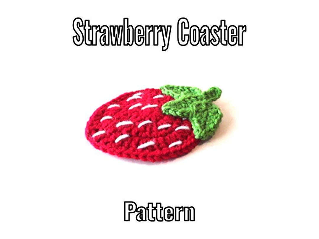 Crochet Strawberry Coaster Pattern - PDF - Etsy