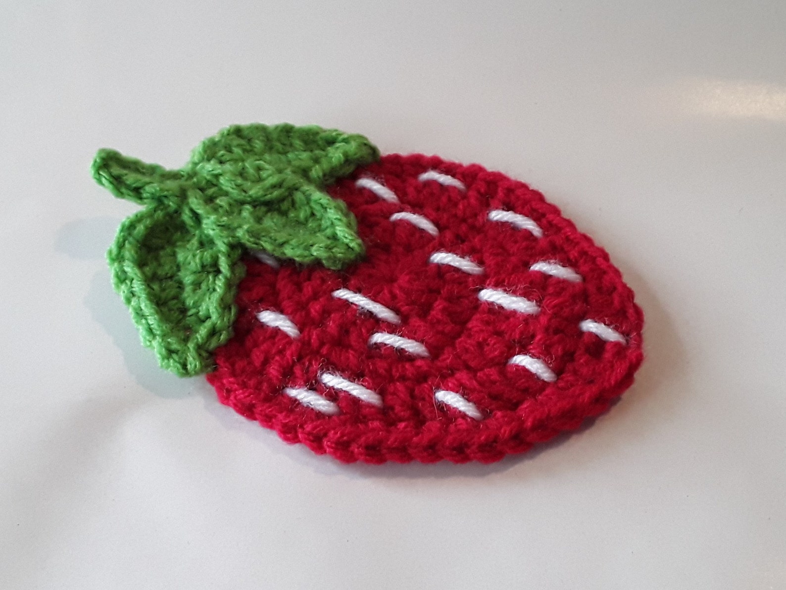Crochet Strawberry Coaster Pattern PDF - Etsy