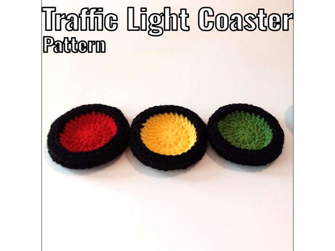 No Sew Crochet Traffic Light Coasters PDF Instructions Only - Etsy
