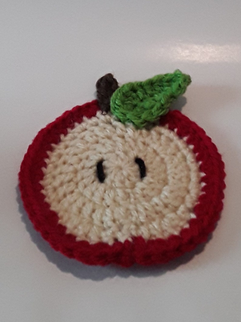 Crochet Apple Coaster Pattern Fruit Coaster PDF - Etsy