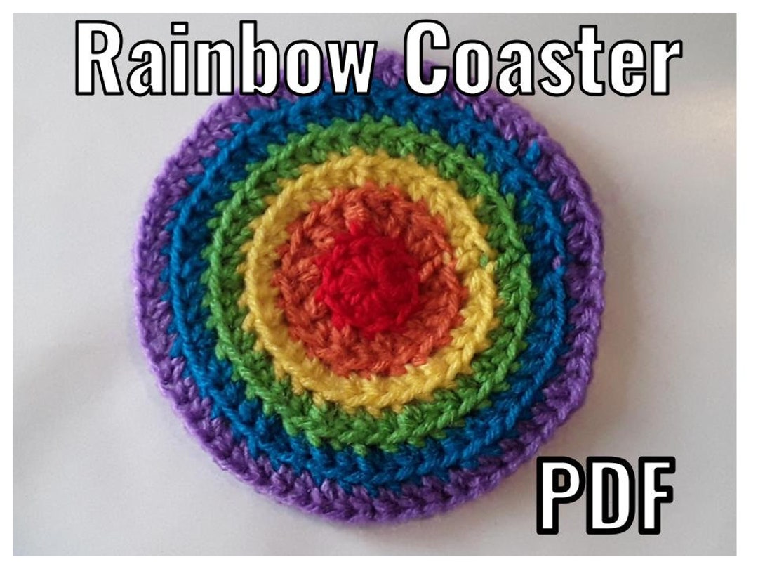 Crochet Rainbow Coaster Pattern PDF - Etsy
