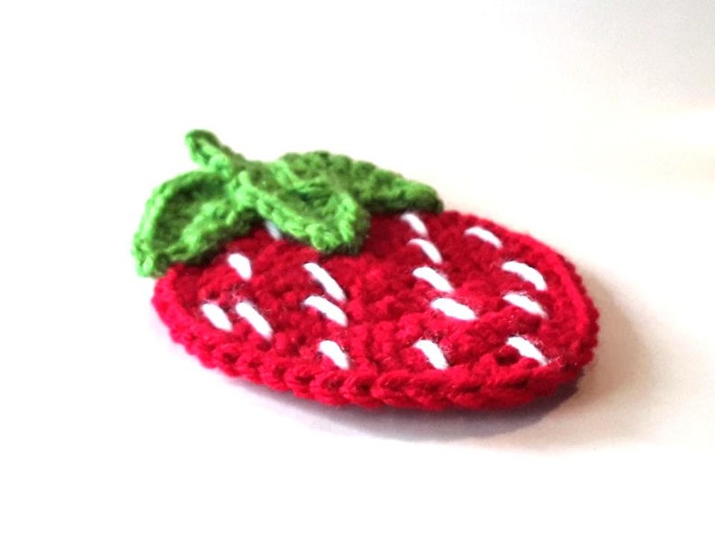 Crochet Strawberry Coaster Pattern - PDF - Etsy