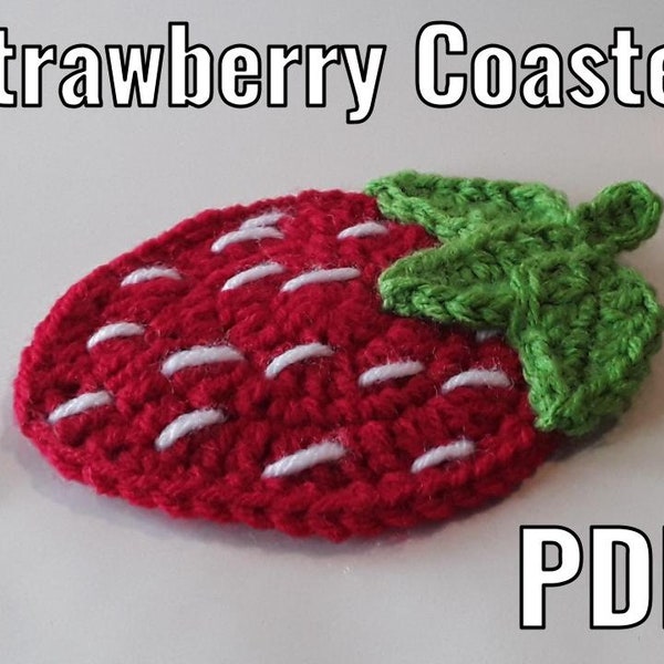 Strawberry Coaster - Etsy