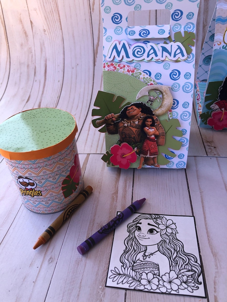 Personalized Moana Pringles With Crayons and Coloring Sheet – Party ...
