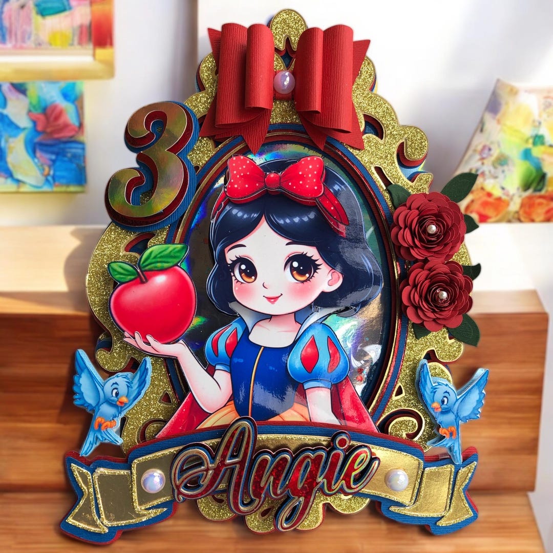 Personalized Snow White Cake Topper – Name and Age Cake Topper ...