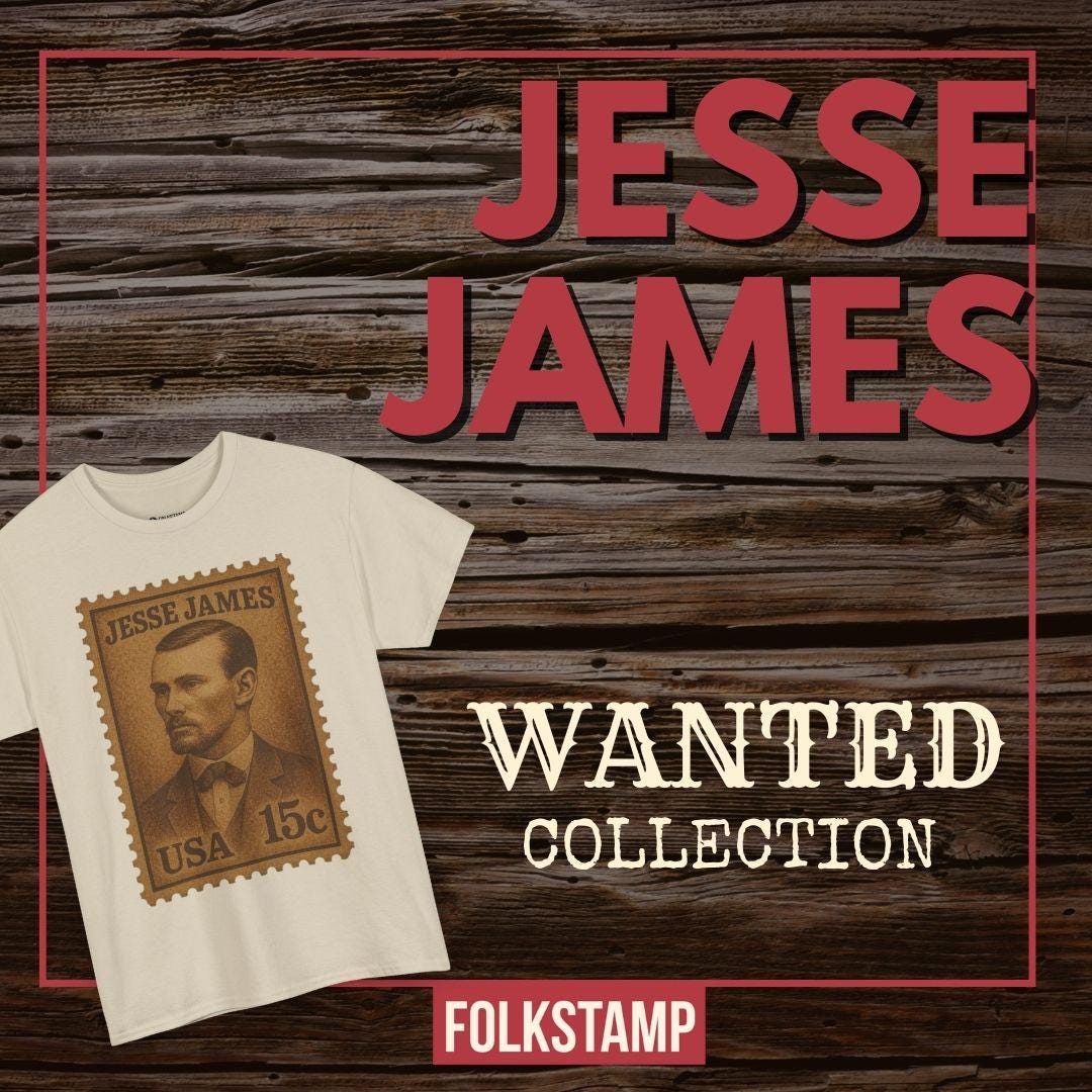 Jesse James Vintage Stamp Style Tee - Etsy