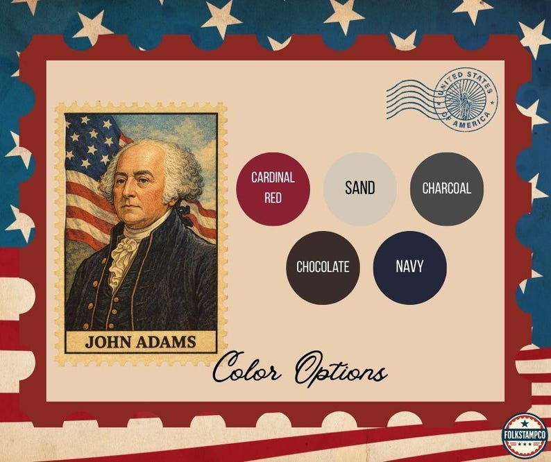 John Adams Stamp Style Tee - Etsy