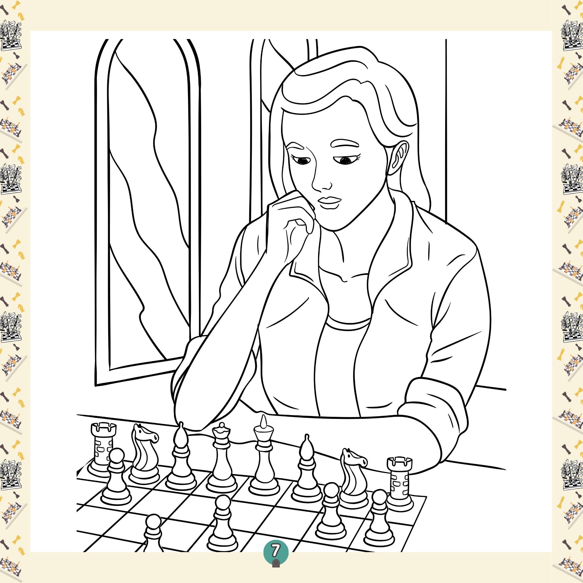 Chess Coloring Books for Kids, Montessori School, Education Material ...