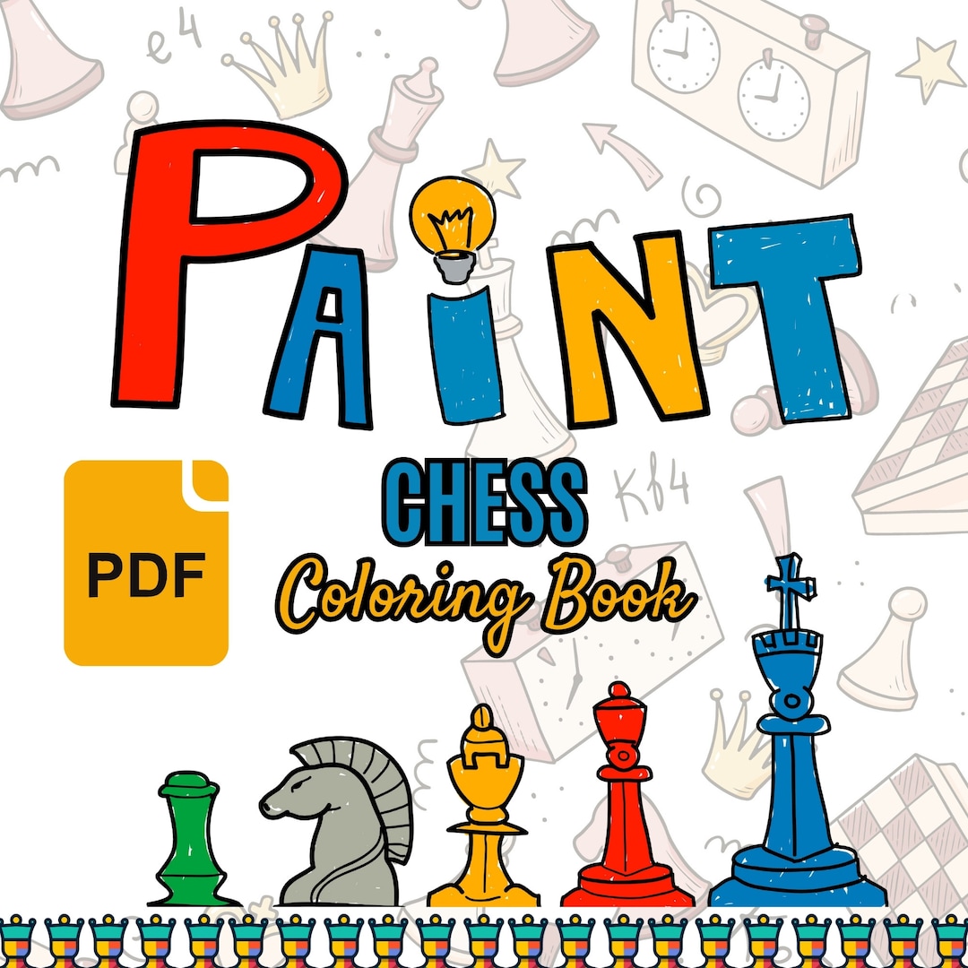 Chess Coloring Books for Kids, Montessori School, Education Material ...