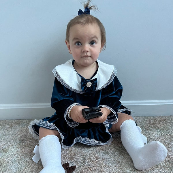 Royal Blue Baby Velvet Dress - Etsy