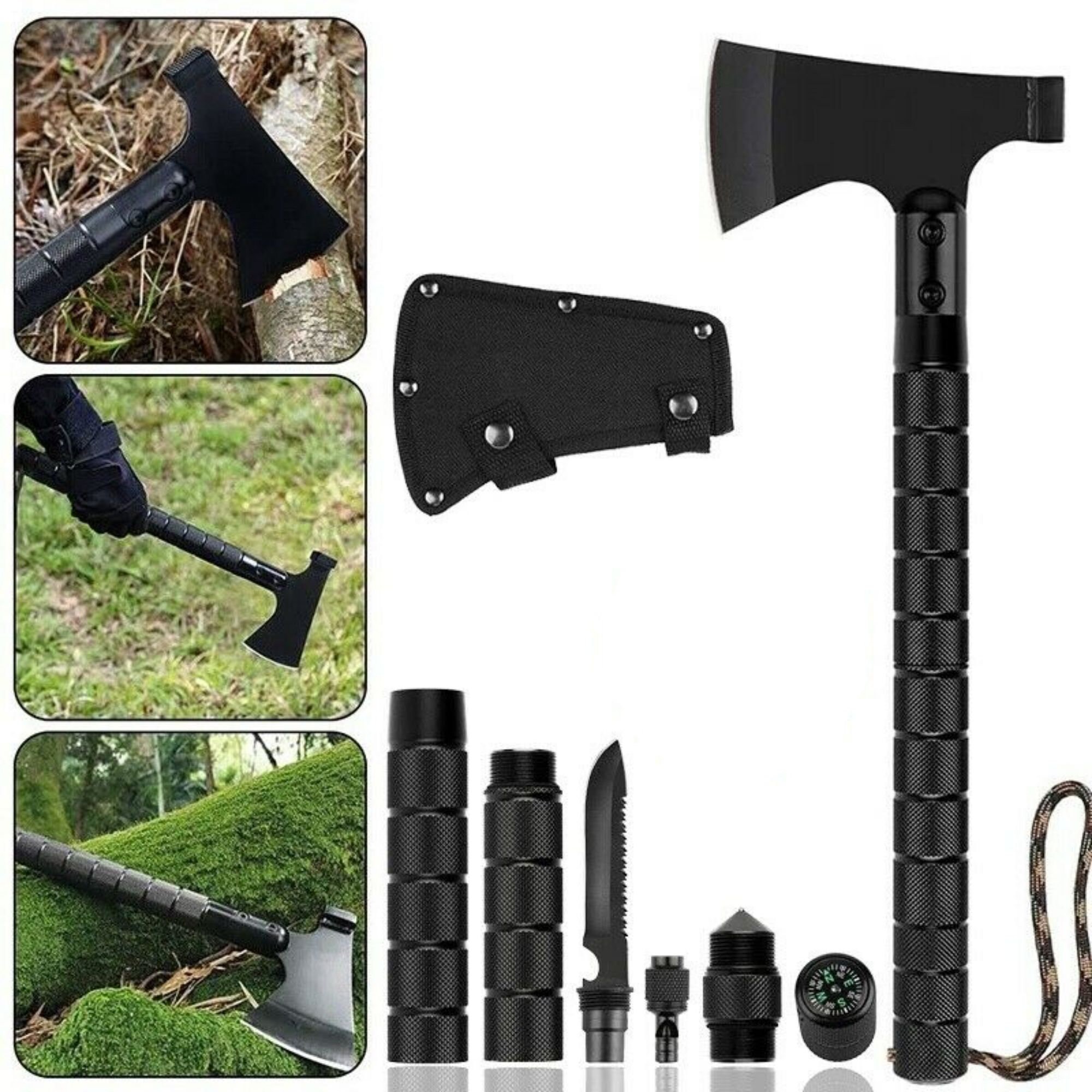 Foldable Tactical Axe Multi Tool Kit Emergency Gear Tourist Axe ...