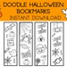 Halloween Doodle Bookmarks Instant Download, Coloring Bookmarks ...