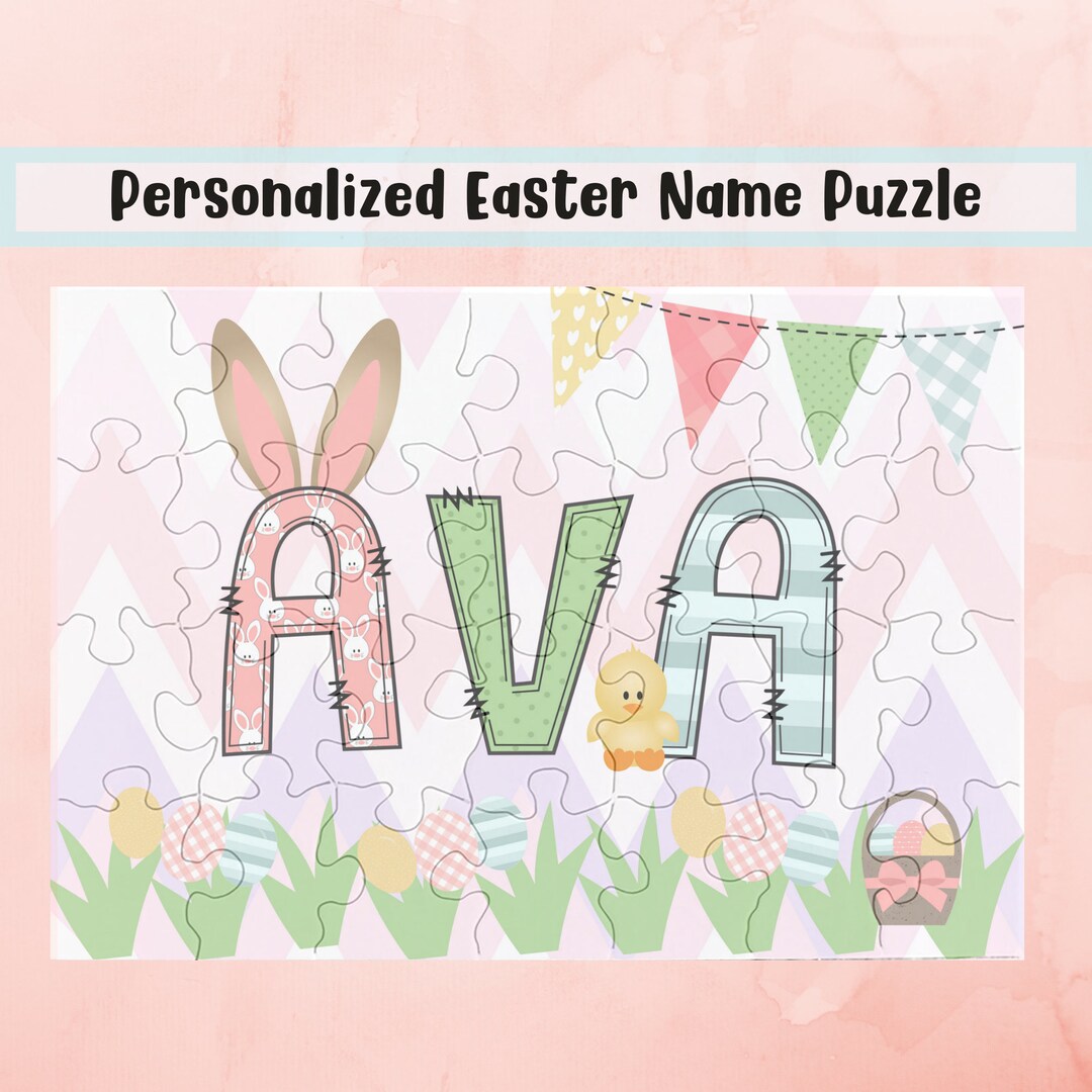 Personalized Easter Puzzle Name Puzzle Easter Basket Filler Easter ...