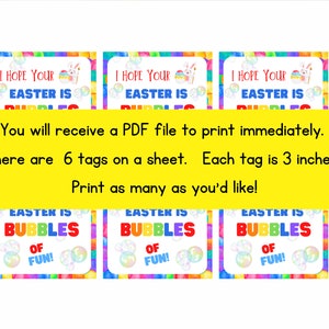 Easter Gift Tag for Kids Basket Stuffer Classmate Gift Bubble Gift Non ...