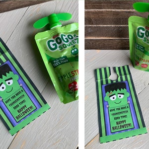 Halloween Treat Applesauce Tag Non Candy Halloween Gift Halloween Party ...