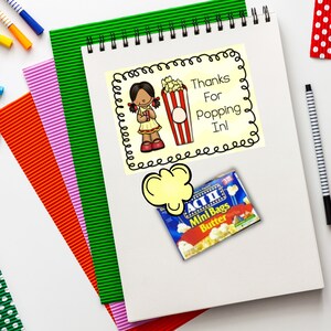 Thanks for Popping in Popcorn Tag Welcome Back to School Meet the ...