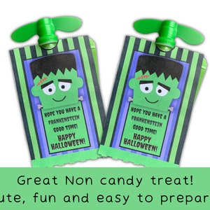 Halloween Treat Applesauce Tag Non Candy Halloween Gift Halloween Party ...