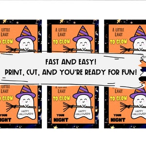 Printable A Little Light to Glow Your Night. Glow Stick Cards - Etsy