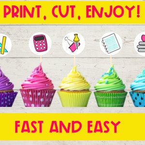 School Theme Cupcake Toppers for Students Classmates First - Etsy