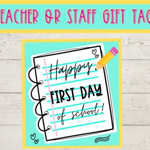 Happy First Day of School Tag Printable Back to School Tag Cookie or ...