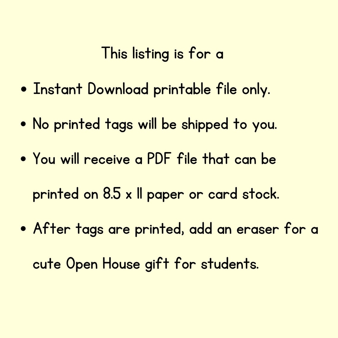 Back to School Gift Tags for Students From Teachers First Day of School ...