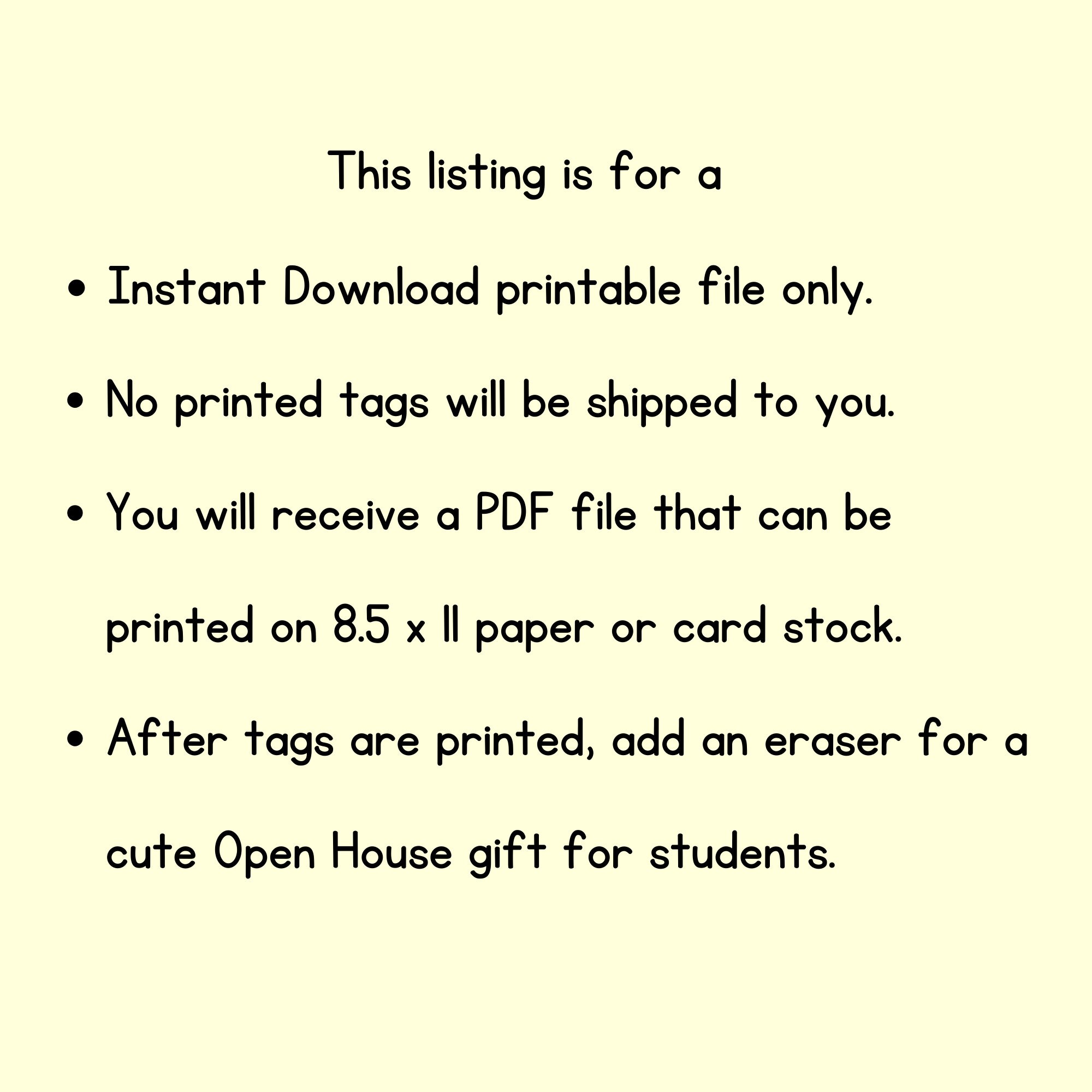 Back to School Gift Tags for Students From Teachers First Day of School ...