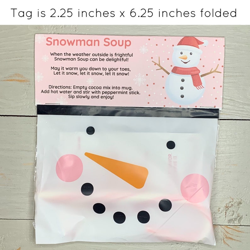 Snowman Soup Label Hot Cocoa Printable Hot Chocolate - Etsy