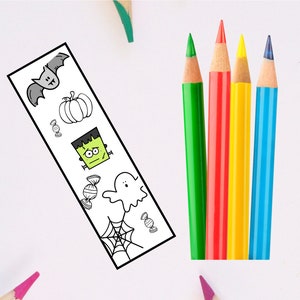 Halloween Doodle Bookmarks Instant Download, Coloring Bookmarks ...