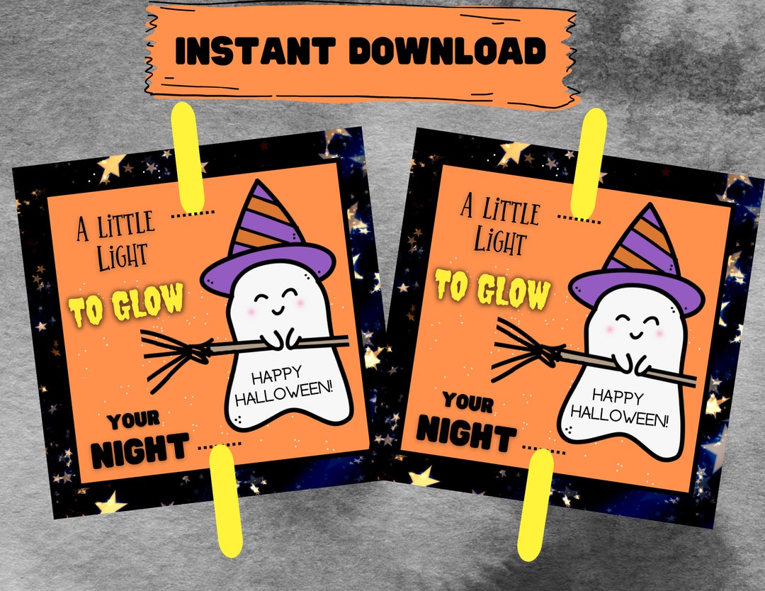 Printable A Little Light to Glow Your Night. Glow Stick Cards - Etsy