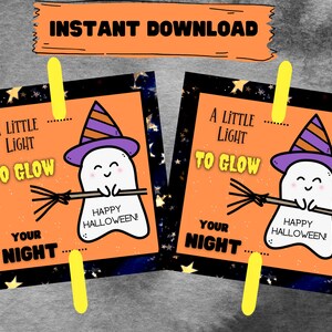 Printable A Little Light to Glow Your Night. Glow Stick Cards for ...