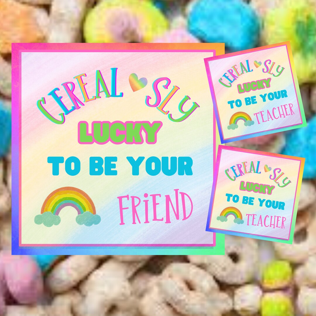 St Patrick's Day Cereal Tag From Teacher Classmate Treat Cereal-sly ...