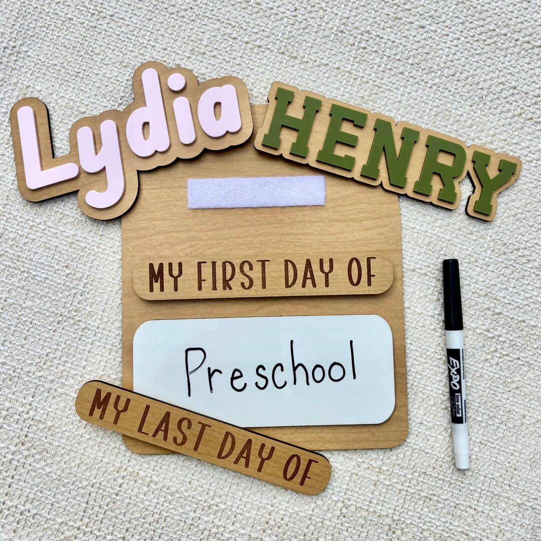 Personalized Back to School Sign First Day of School Custom Name Sign ...