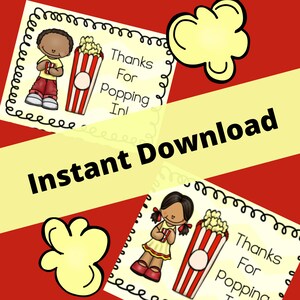 Thanks for Popping in Popcorn Tag Welcome Back to School Meet the ...
