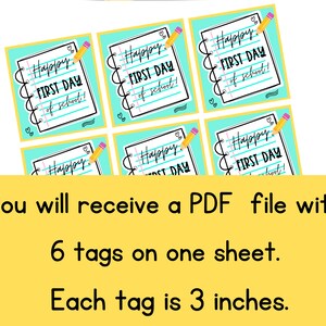 Happy First Day of School Tag Printable Back to School Tag Cookie or ...