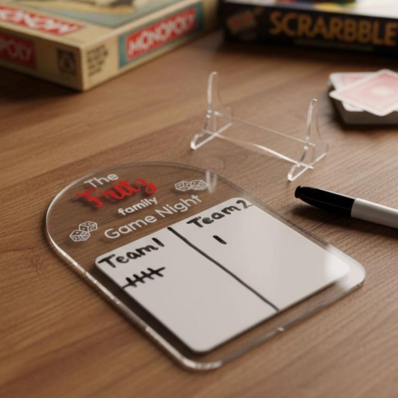 Game Night Scoreboard Family Game Score Tracker Board Game Accessory ...