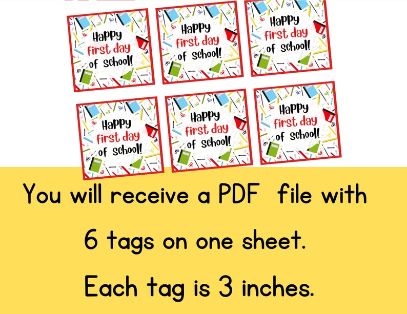 First Day of School Gift Tag Back to School Gift Tag for Students ...