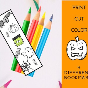 Halloween Doodle Bookmarks Instant Download, Coloring Bookmarks ...