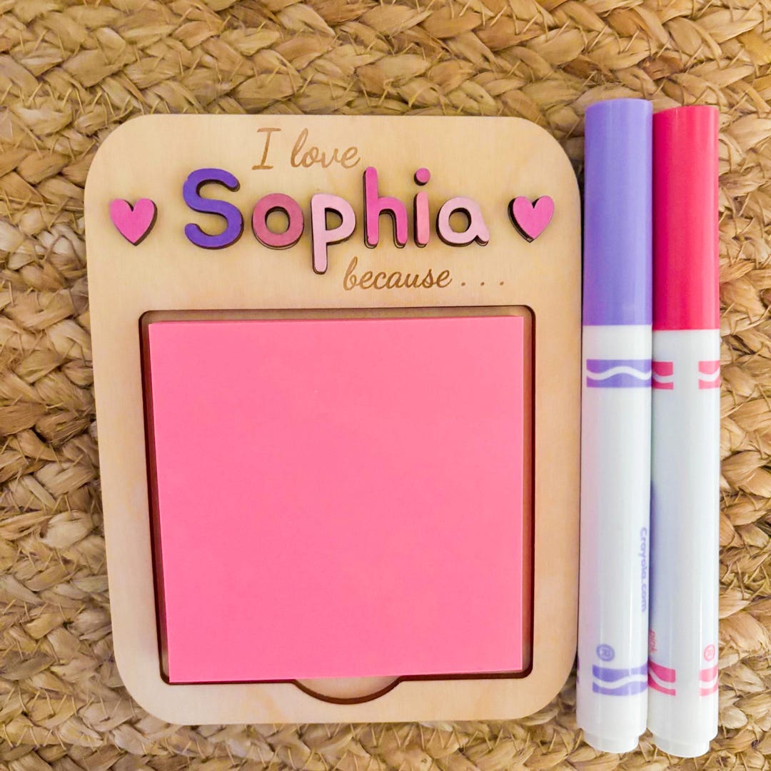 Personalized Wooden Notepad Holder Kids Grandkids Gift Customizable ...
