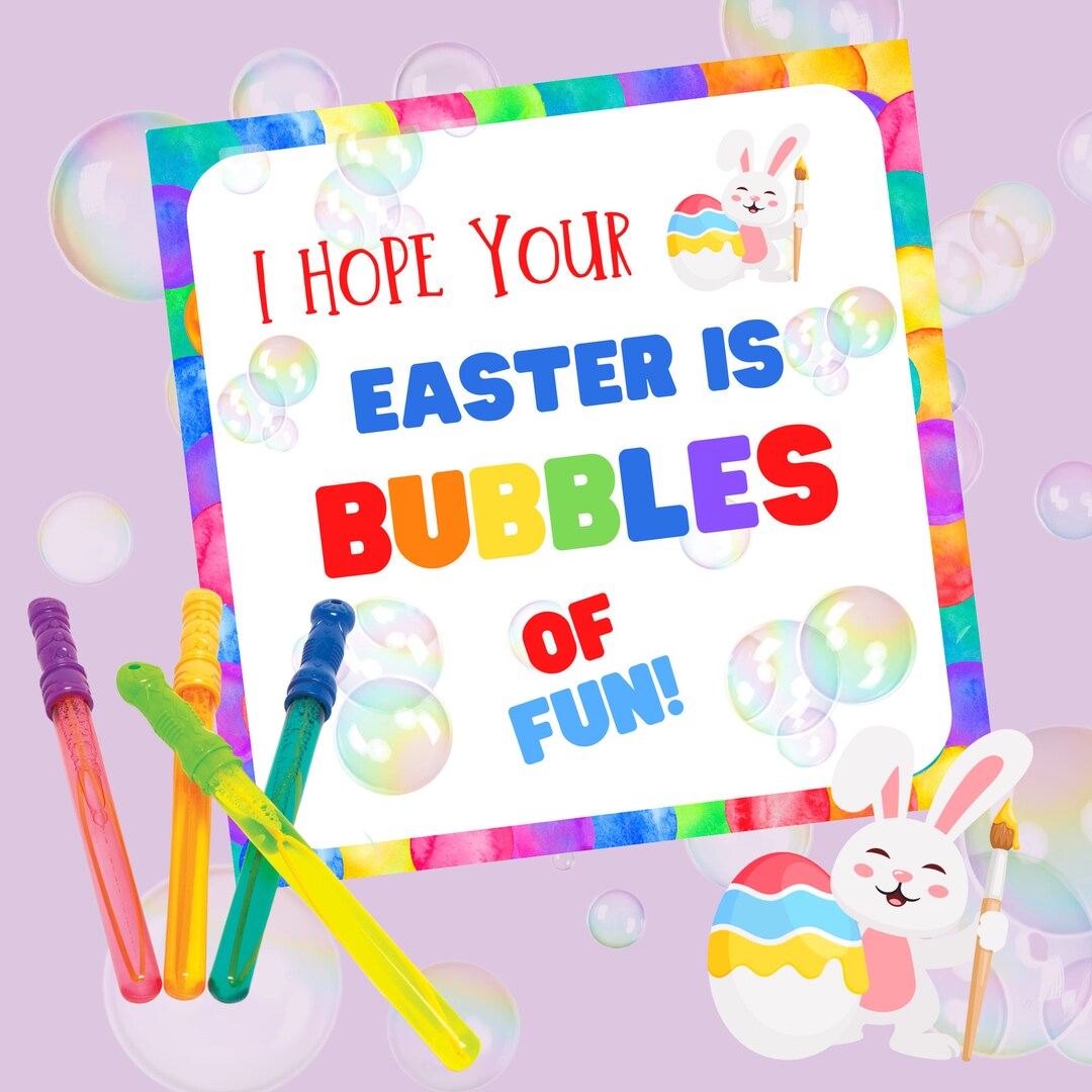 Easter Gift Tag for Kids Basket Stuffer Classmate Gift Bubble Gift Non ...