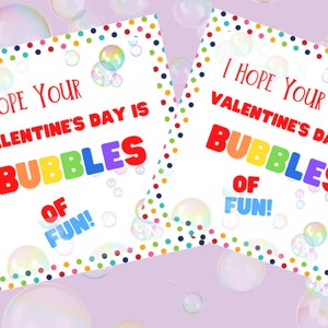 Valentine's Day Printable Bubble Tag Bubbles of Fun Valentine Class ...
