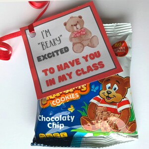 Welcome Back to School Treat Tag to Students From Teacher Beary Excited ...