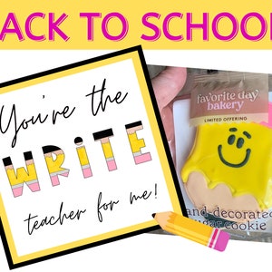 Back to School Teacher Gift Tag Printable Cookie Tag Meet the Teacher ...