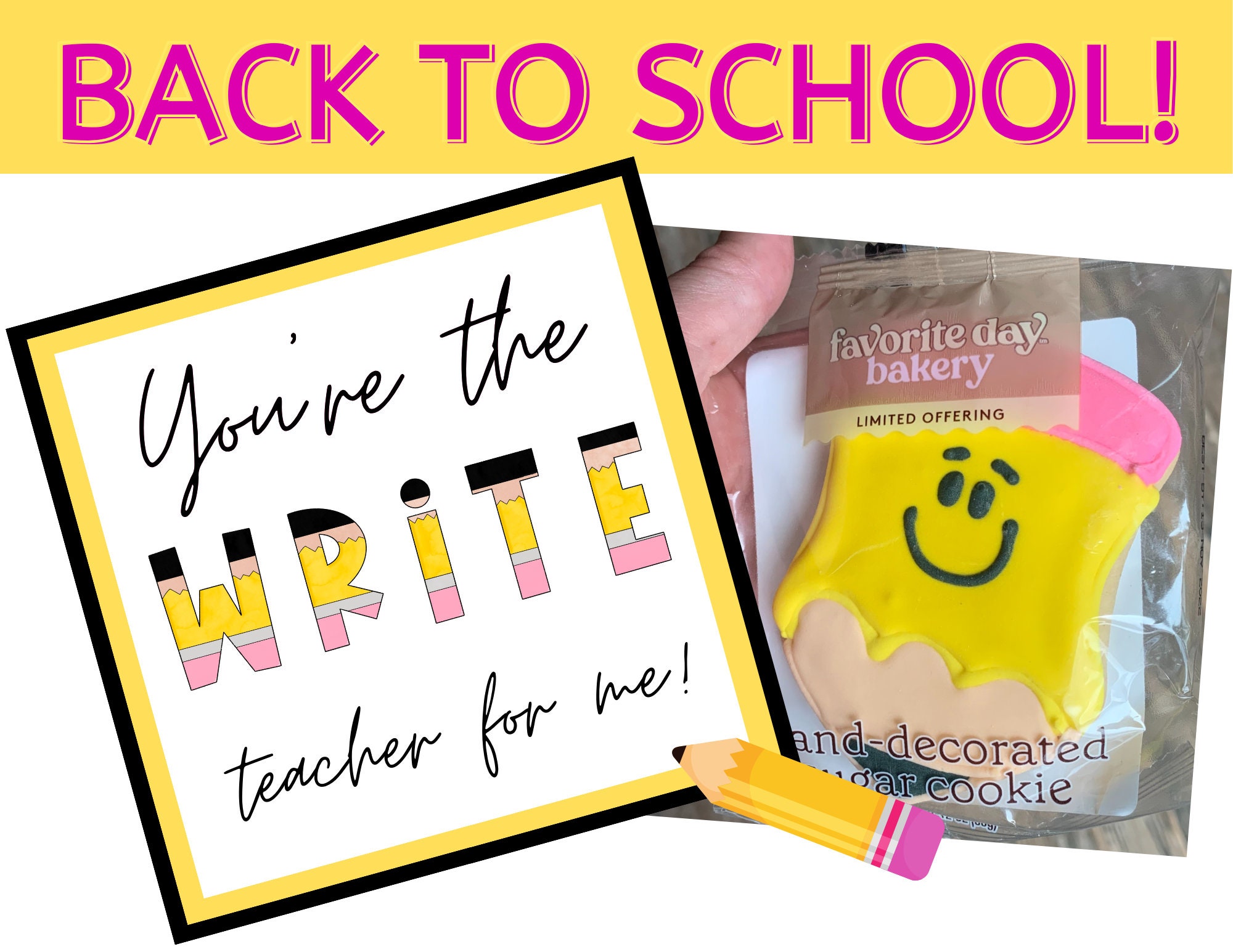 Back to School Teacher Gift Tag Printable Cookie Tag Meet the Teacher ...