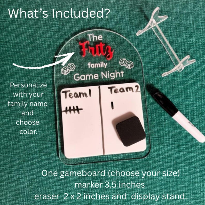 Game Night Scoreboard Family Game Score Tracker Board Game Accessory ...
