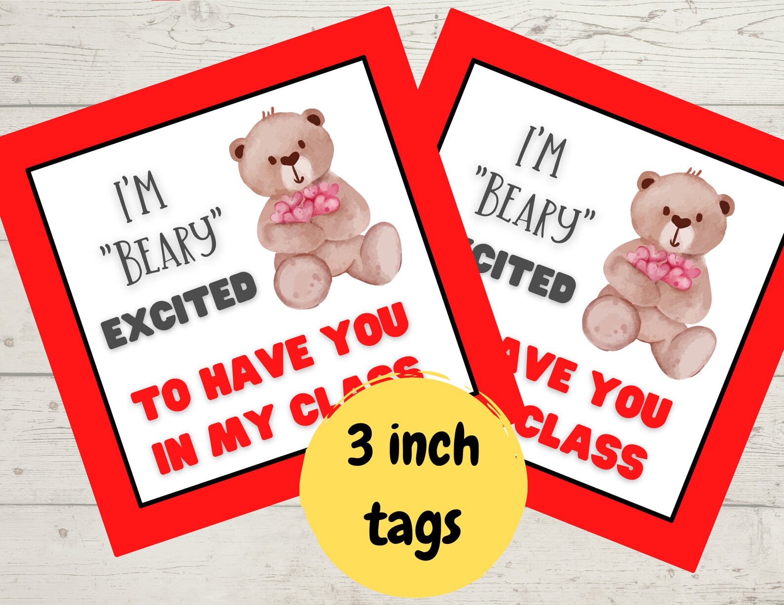 Welcome Back to School Treat Tag to Students From Teacher Beary Excited ...