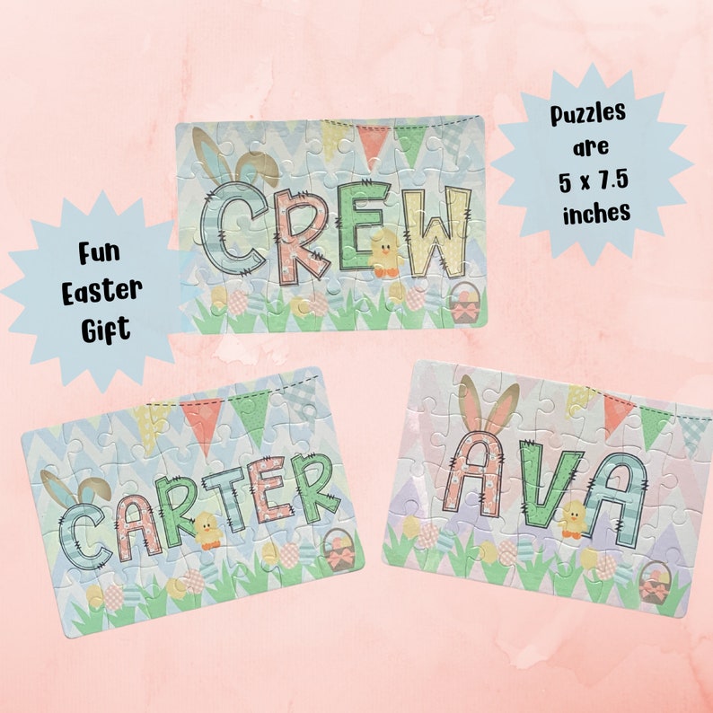 Personalized Easter Puzzle Name Puzzle Easter Basket Filler Easter ...