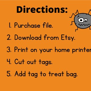 Halloween Treat Bag Tag, Bugs and Kisses, Trick or Treat Favor Tag ...